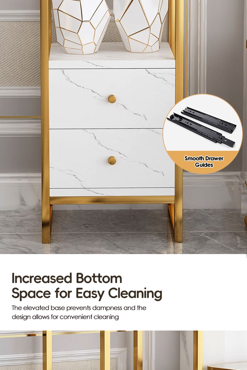 ¥COD¥ CoffeeTable Side TableSofa Side Cabinet with Drawer Bedroom ...