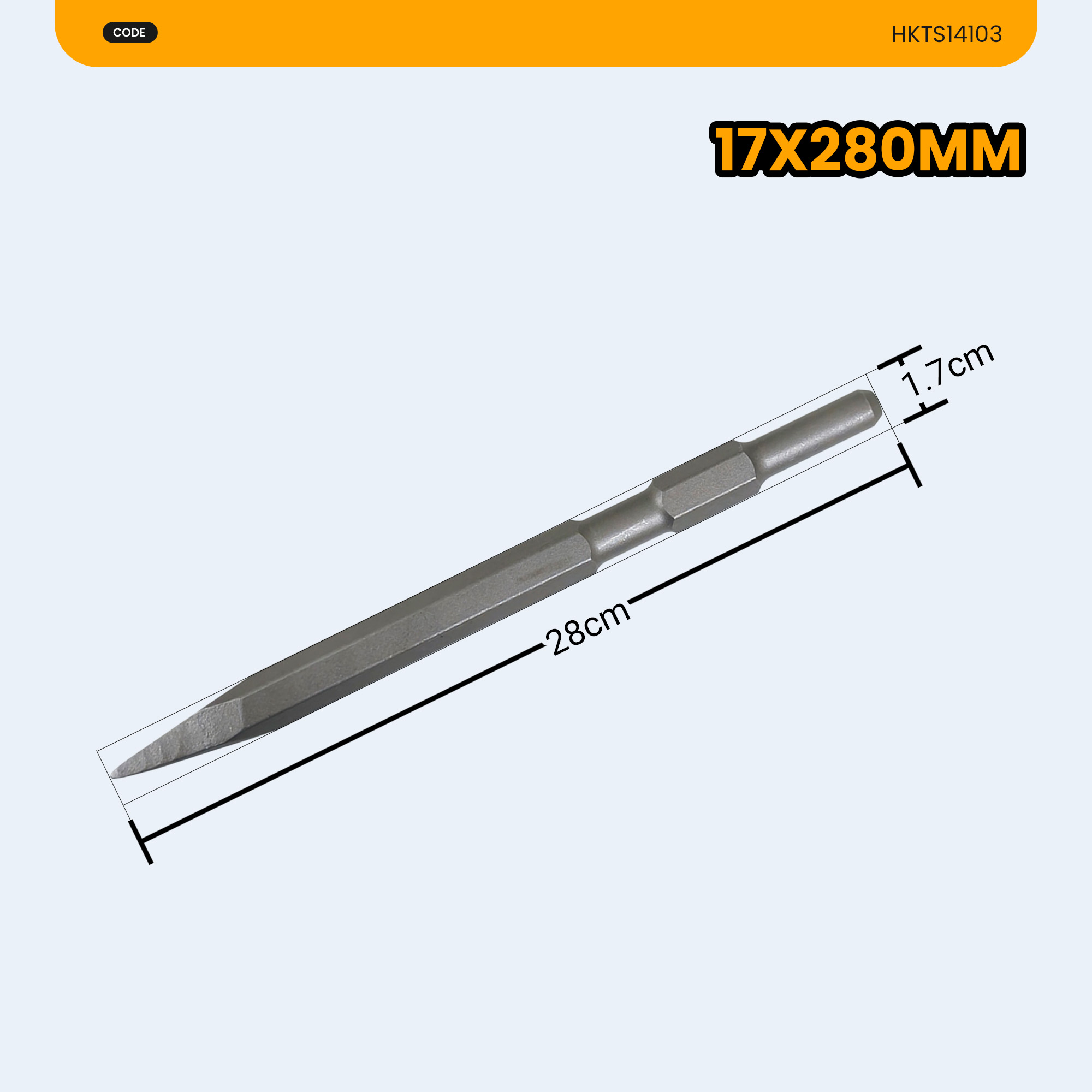 Ingco Sds Hex Chisel Concrete Breaker Demolition Chisel 17x280mm ...