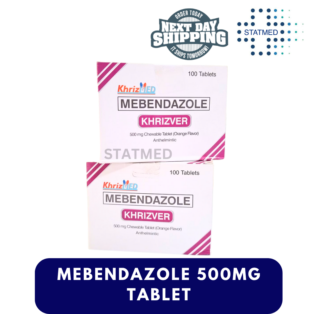 Khrizver Mebendazole 500mg Tablet For Deworming l 10, 50 & 100 Tabs ...
