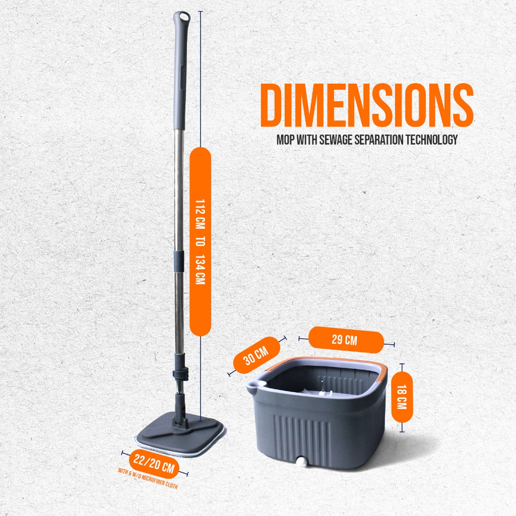 Self Wash Spin Mop 360° Rotation Mop with Spinner and Bucket Clean and ...