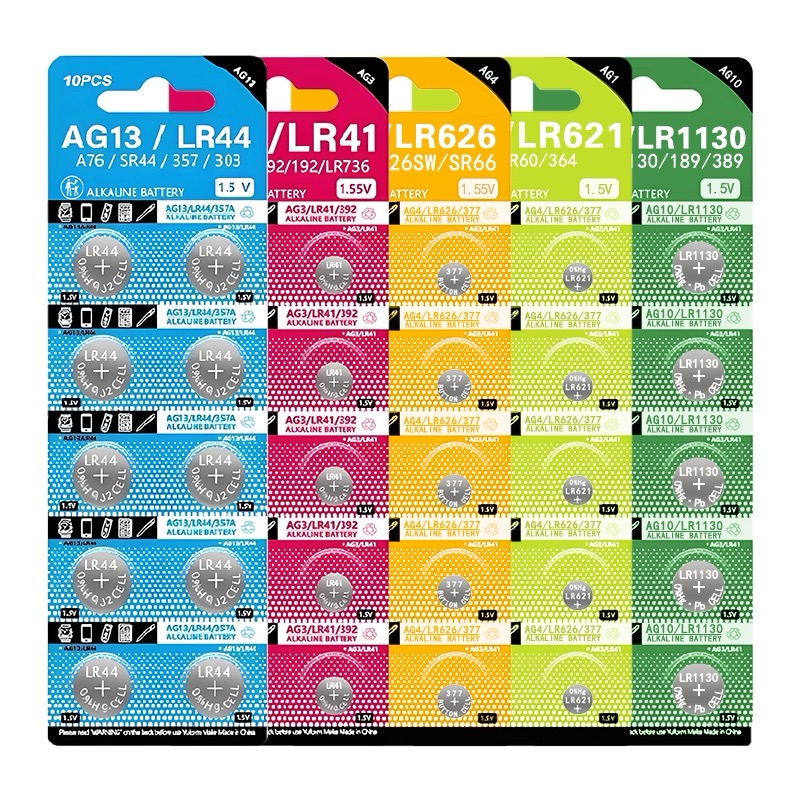 Battery LR41 LR44 AG10 Alkaline Universal Battery AA AAA 9V Carbon ...