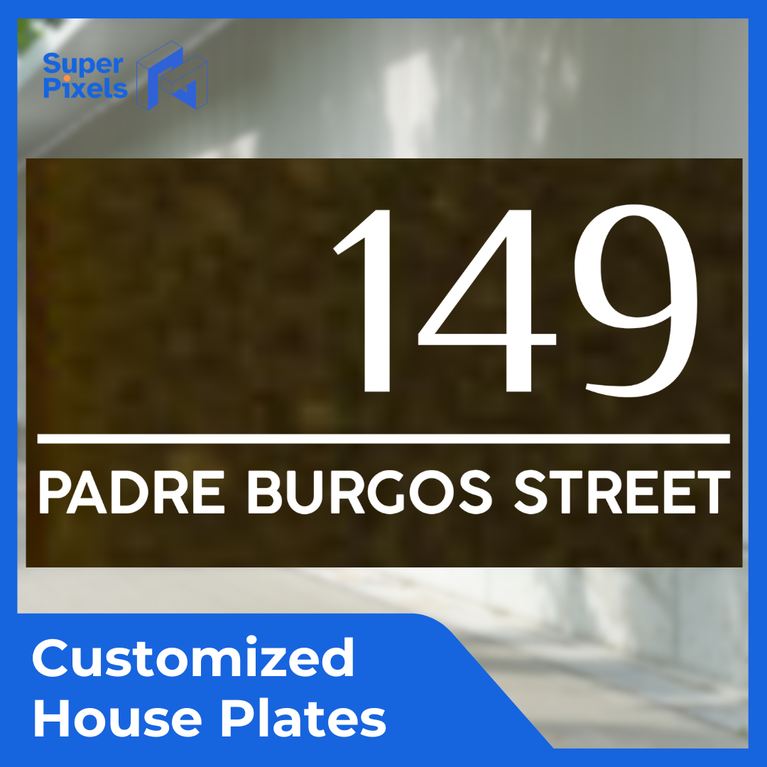 House Address Plate Lot Signage Double Acrylic With Stainless Stand ...