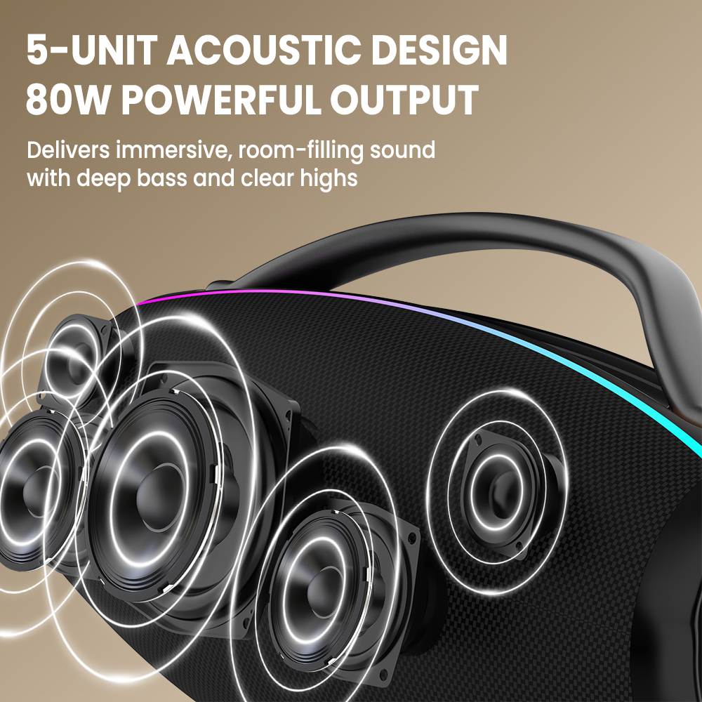 Orashare BS25 80W Powerful Sound Party Speaker with RGB Bluetooth 5.3 ...