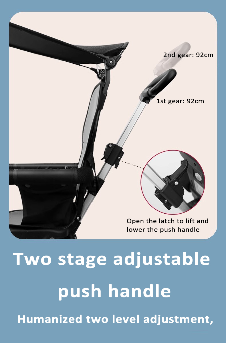 Folding baby stroller 0-36months 4wheels lightweight two-way stable ...