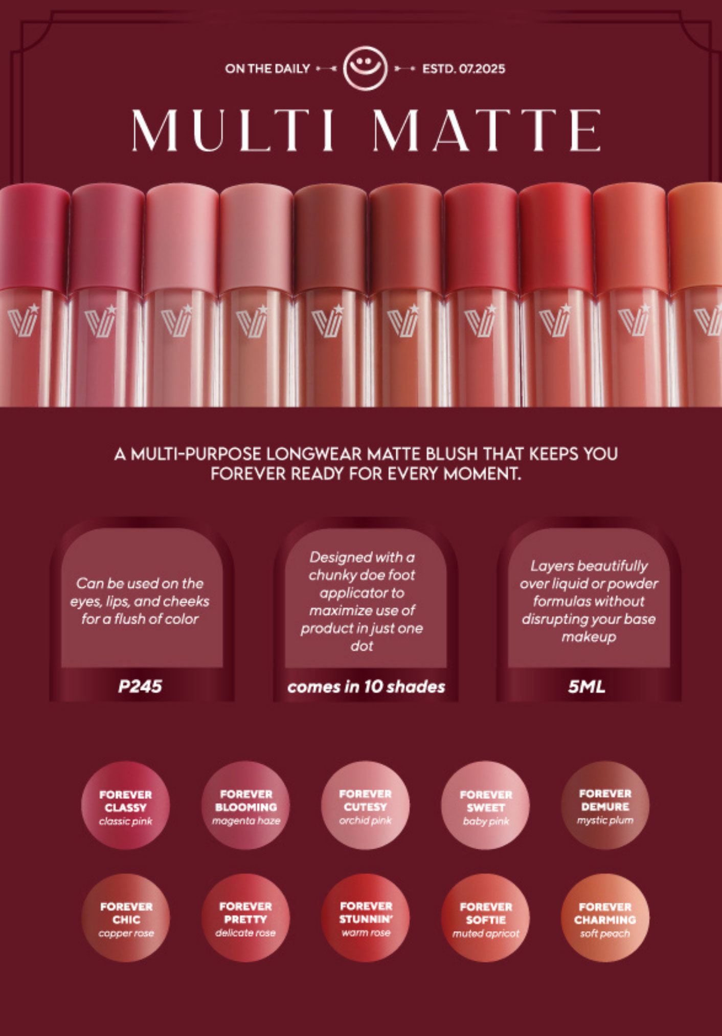 VICE CO. Multi Matte Liquid Blush - Multi Purpose, Longwearing, Matte ...