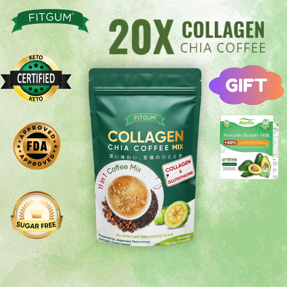 Fitgum Collagen Chia Coffee Organic Coffee Mix Glutathione Slimming ...