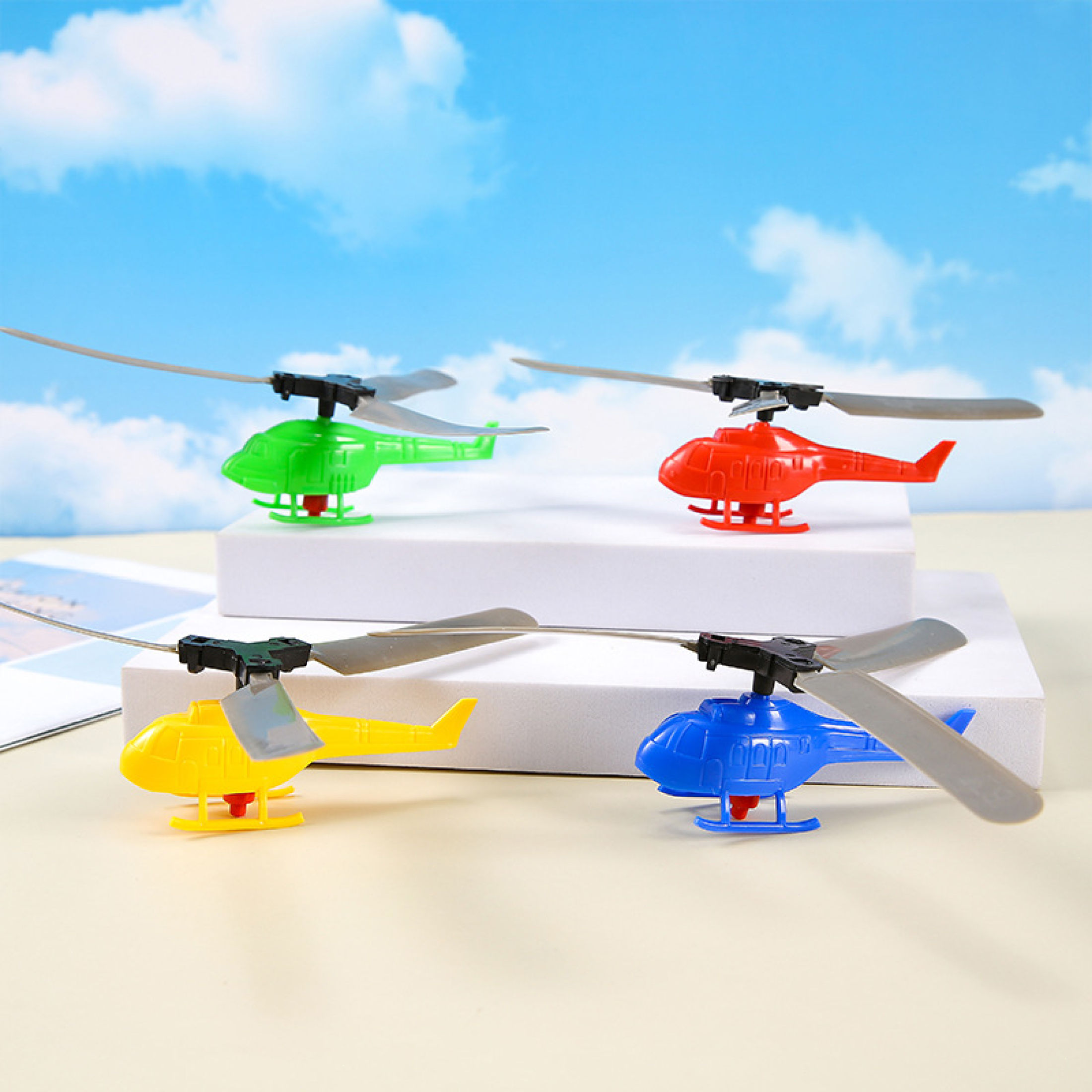 Pull Line Helicopter Toys for Kids Pull Rope Helicopter Flying Toy ...