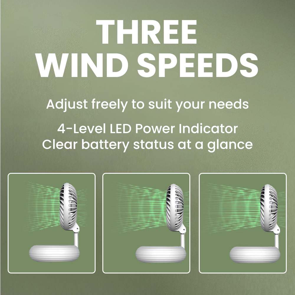 Orashare YFH03 Foldable Desk Fan USB Charge Fan 3-Speed Quiet Cooling ...