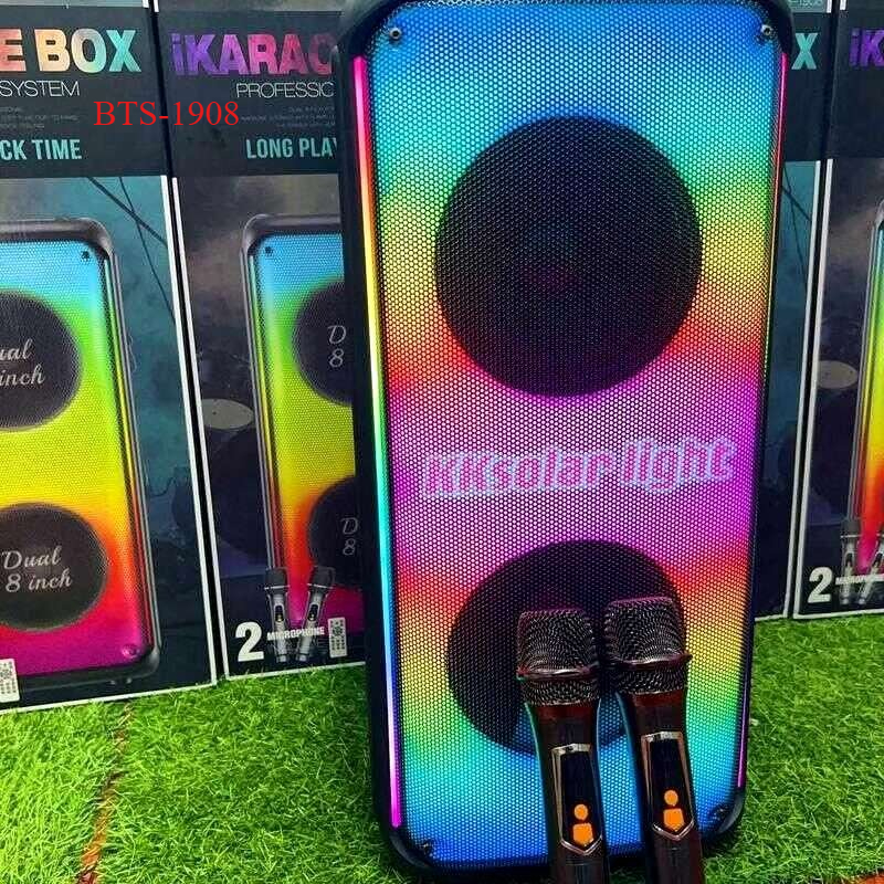 BTS-1908 Double DJ singing speaker color LED charging party karaoke ...