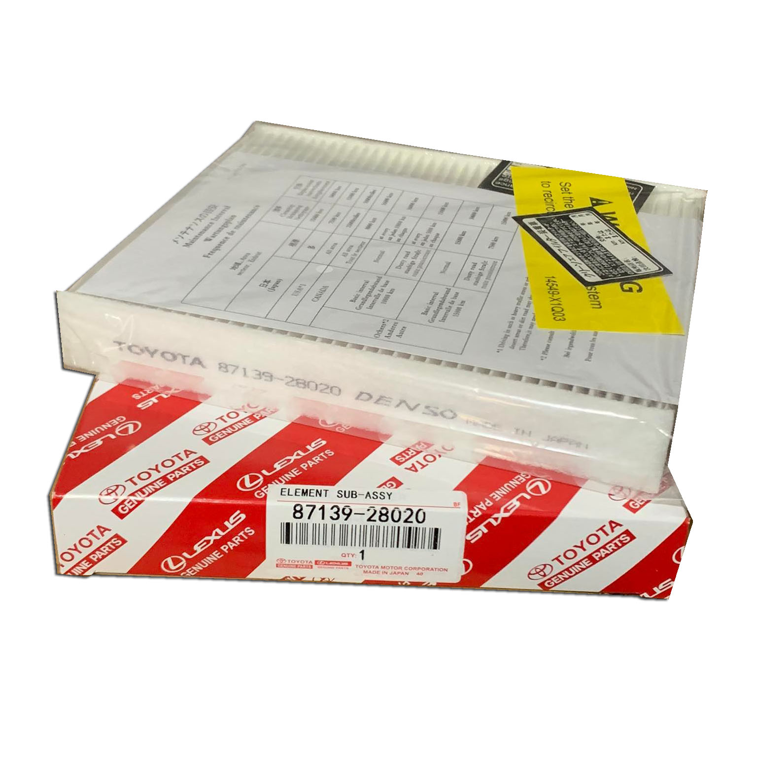 87139-28020 Cabin Filter Element Aircon Cleaner Filter for Toyota CAMRY ...