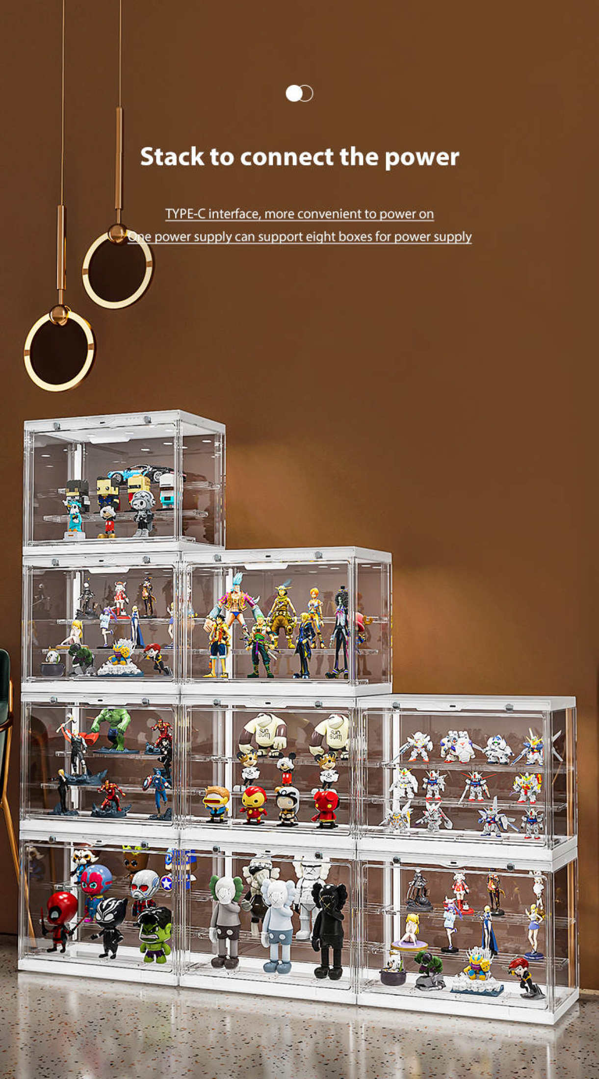 Acrylic Display Case for Mini Figures with LED Light POP MART ...