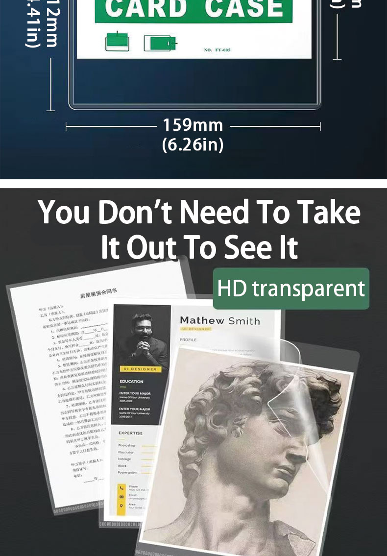【COD】A3/A4/A5/A6 Card Case /Document Organizer/Photo/Clear Id Case/Id ...