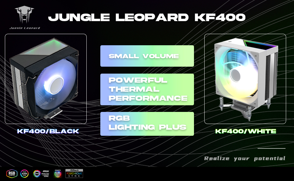 Jungle Leopard KF400 ARGB CPU Cooler 120mm PC Fan Infinity Mirror ARGB ...