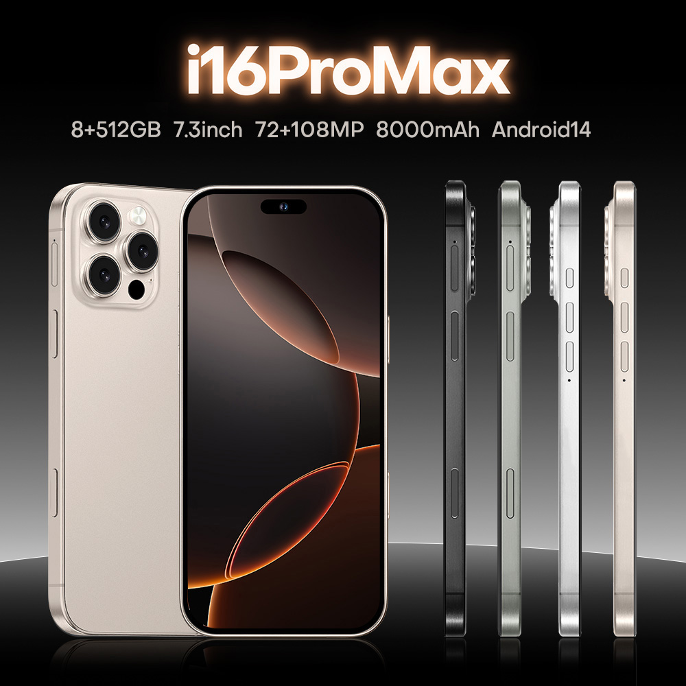 i16 Pro Max Cellphone Original 5G 16GB+1TB Smartphone120Hz 7.3 Inch ...