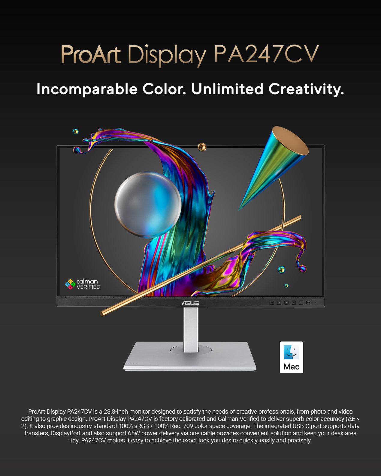 Asus ProArt Display PA247CV 24" Full HD IPS Technology 5ms 75Hz Eye ...