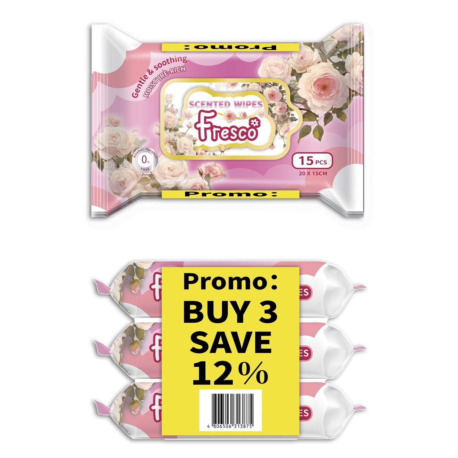 Fresco Scented Wipes 15s Promo Pack (Buy 3 Save 12%) | Shopee Philippines