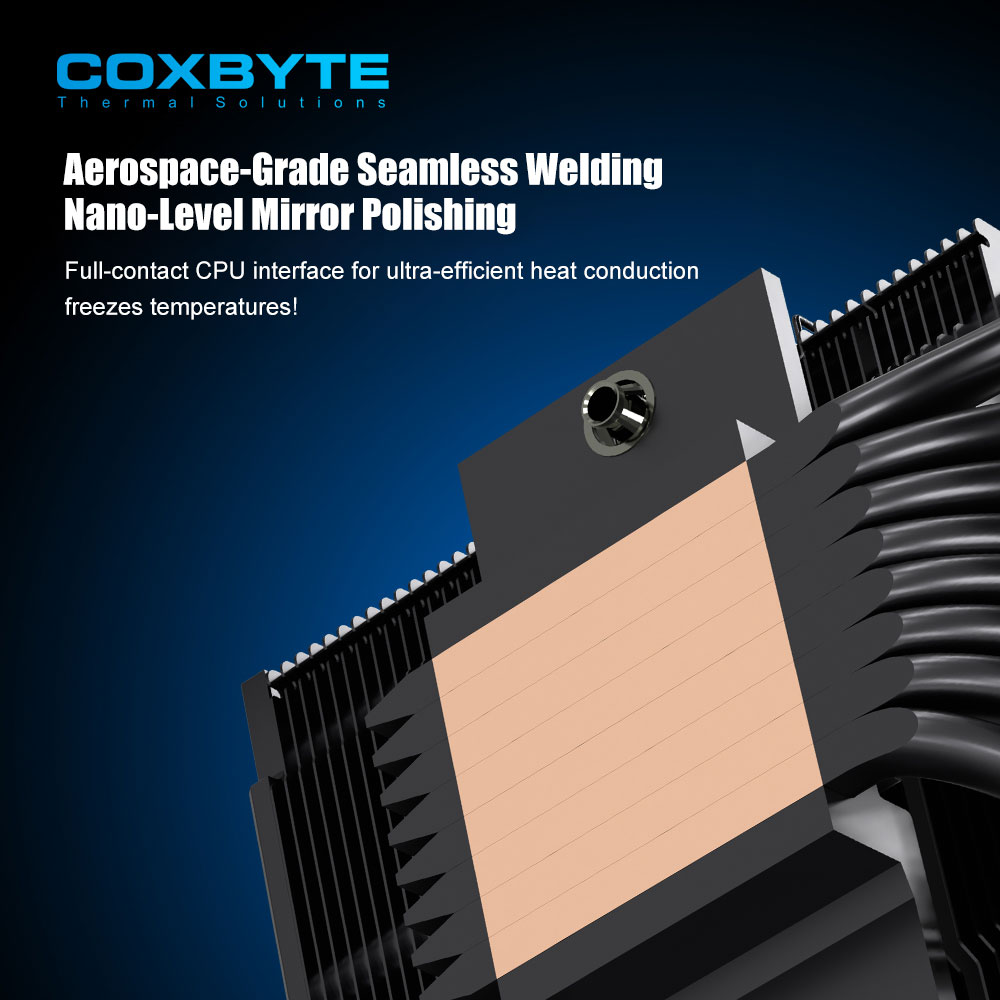 Coxbyte 30V6 ARGB CPU Air Cooler 6 Heat Pipes Low Profile Radiator height 45mm CPU Heatsink ...