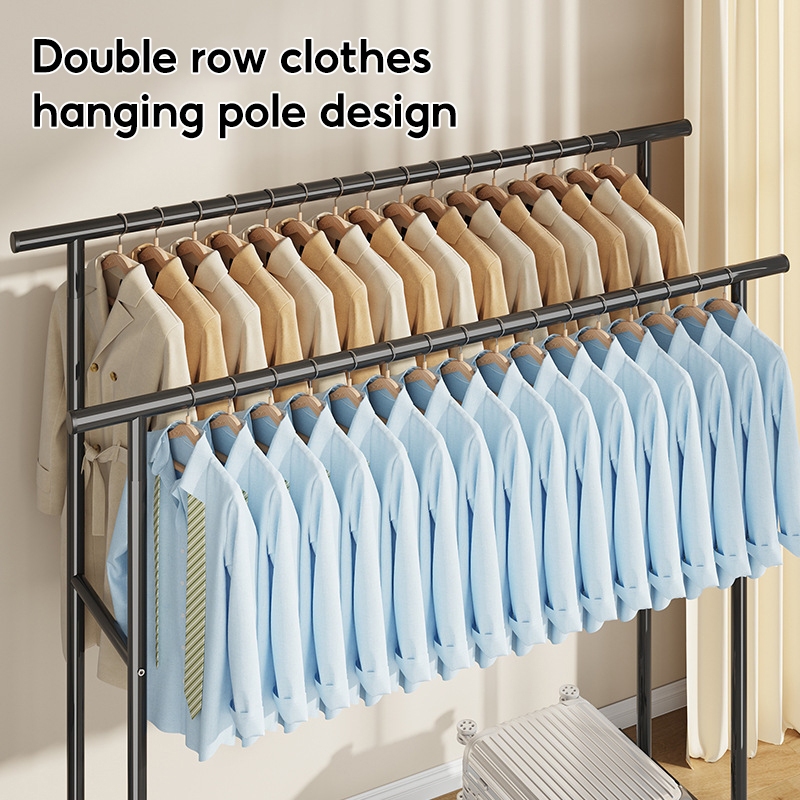 Double Pole Drying Rack with Wheels Metal Clothes Hanger Sampayan ...