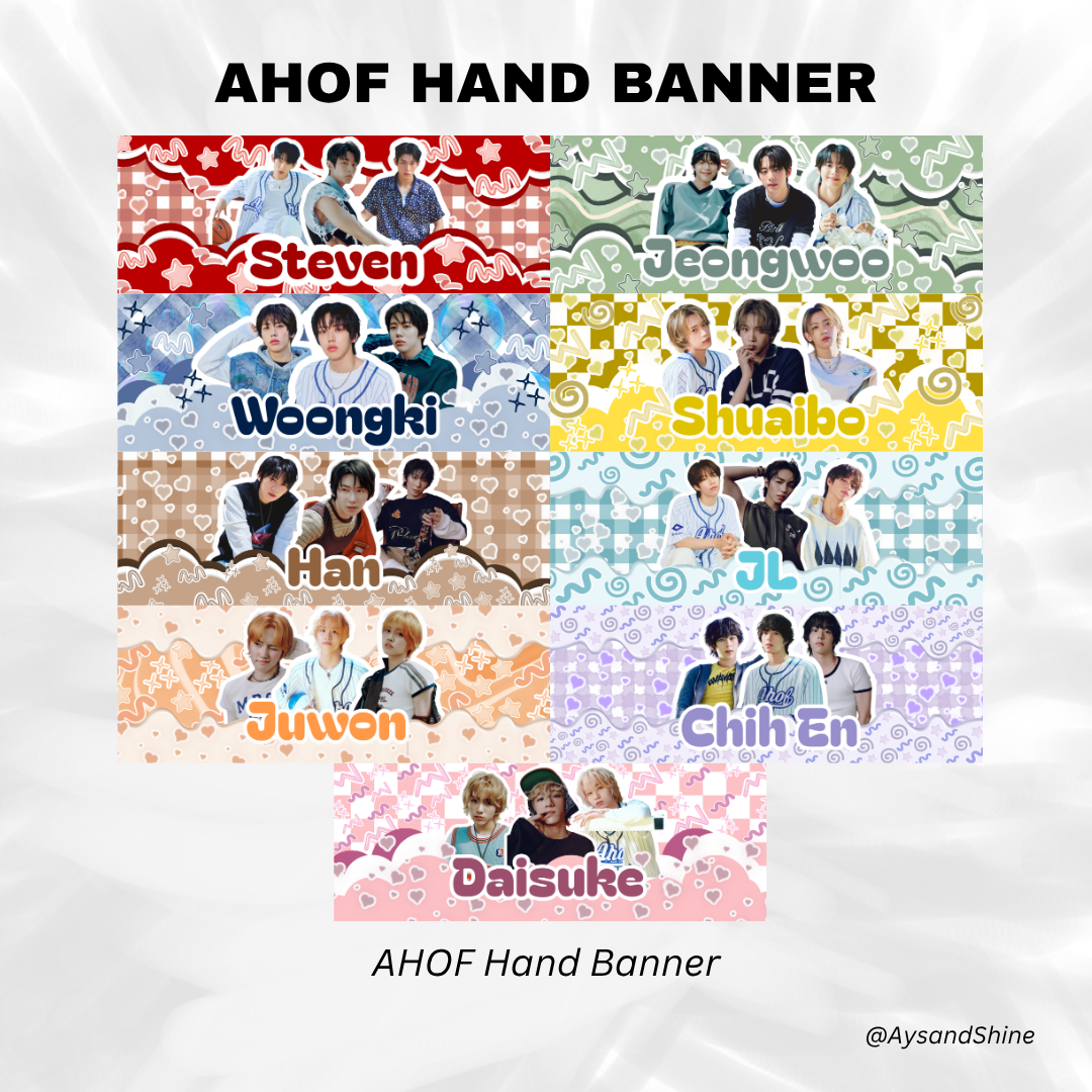 AHOF Handheld Concert Banner (Steven, Jeongwoo, Woongki, Shuaibo, Han ...