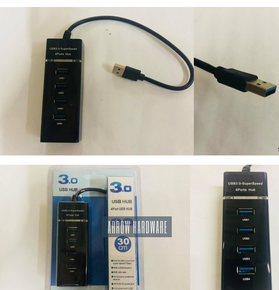 High 5gbps Usb 3.0 Super Speed 4 Port Hub / Usb Port Hub / Usb Hub 4 Port Converter Adapter for ...