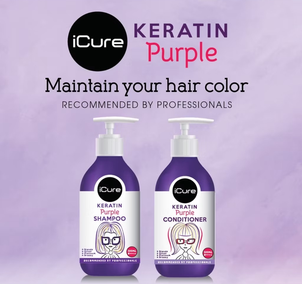 iCure Purple Shampoo / Conditioner 300ml | Shopee Philippines