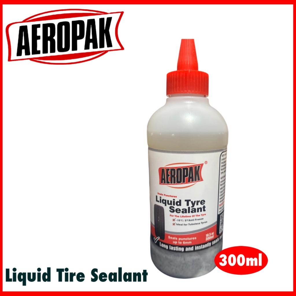 AEROPAK Liquid Tire Sealant, Anti-Flat for Tubeless Tire (300ml) | Shopee Philippines