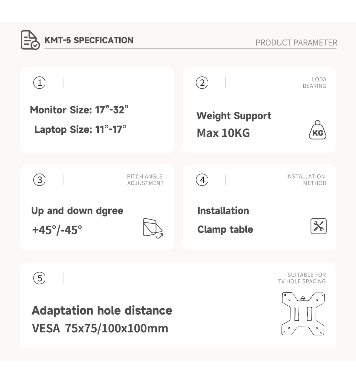 Inplay KMT-5 Laptop Monitor Mount Stand Bracket Gas Spring Monitor Arm ...