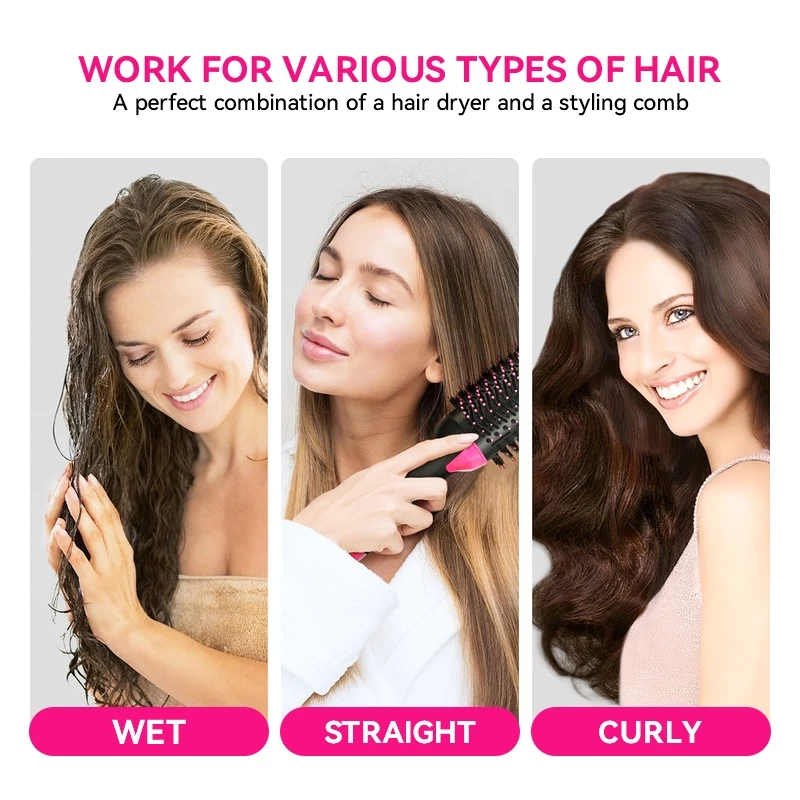 Hot Air Paddle Styling Brush Hair Dryer and Volumizer Ion Generator ...