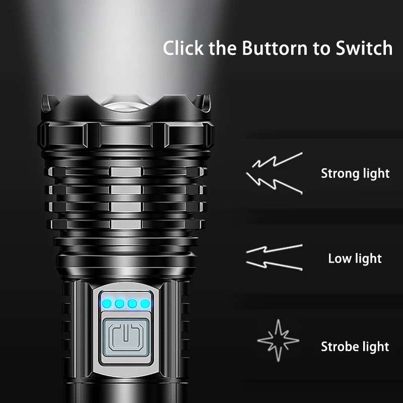 Movall Ultra Bright CREE XML T6 LED 5 Mode Bright Zoom Flashlight Splashproof Torch | Shopee ...