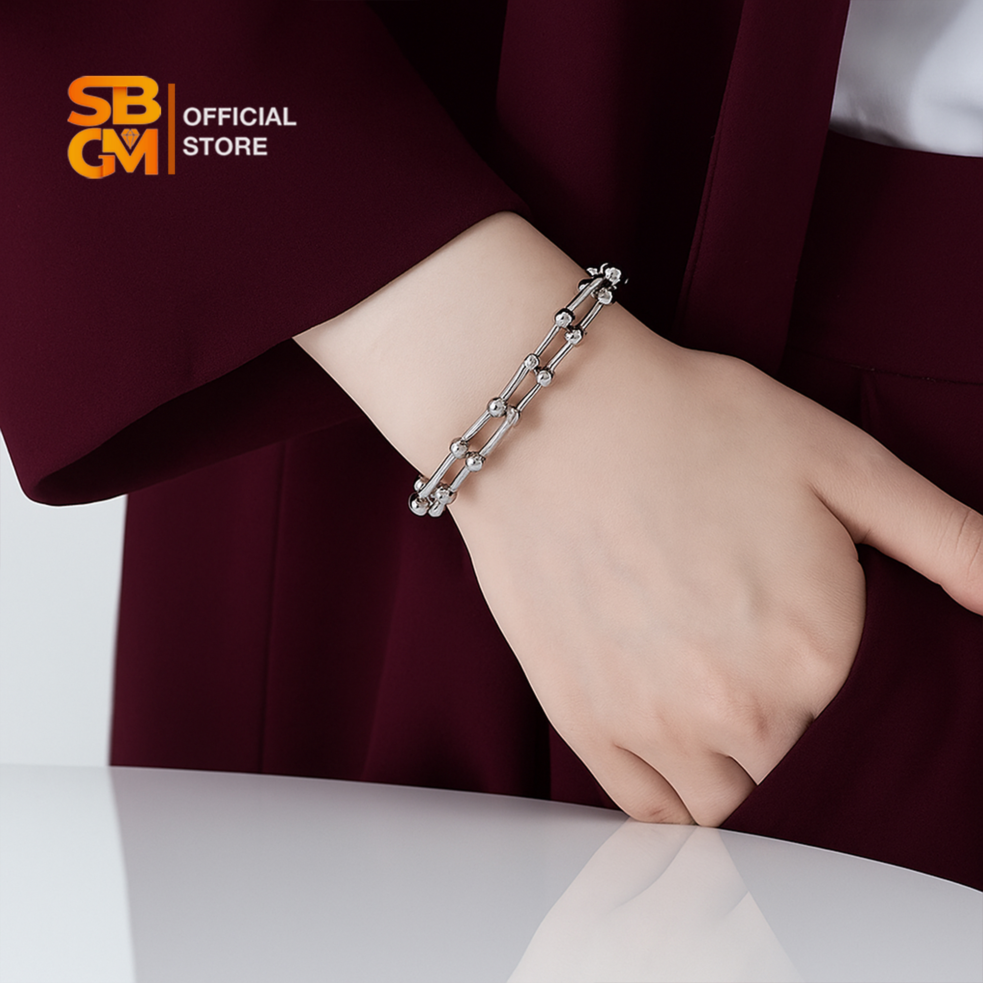 SBGM Jewelry Stainless Steel 18K Gold Plated Hardware Link Bracelet 7 Inches with Free Jewelry ...