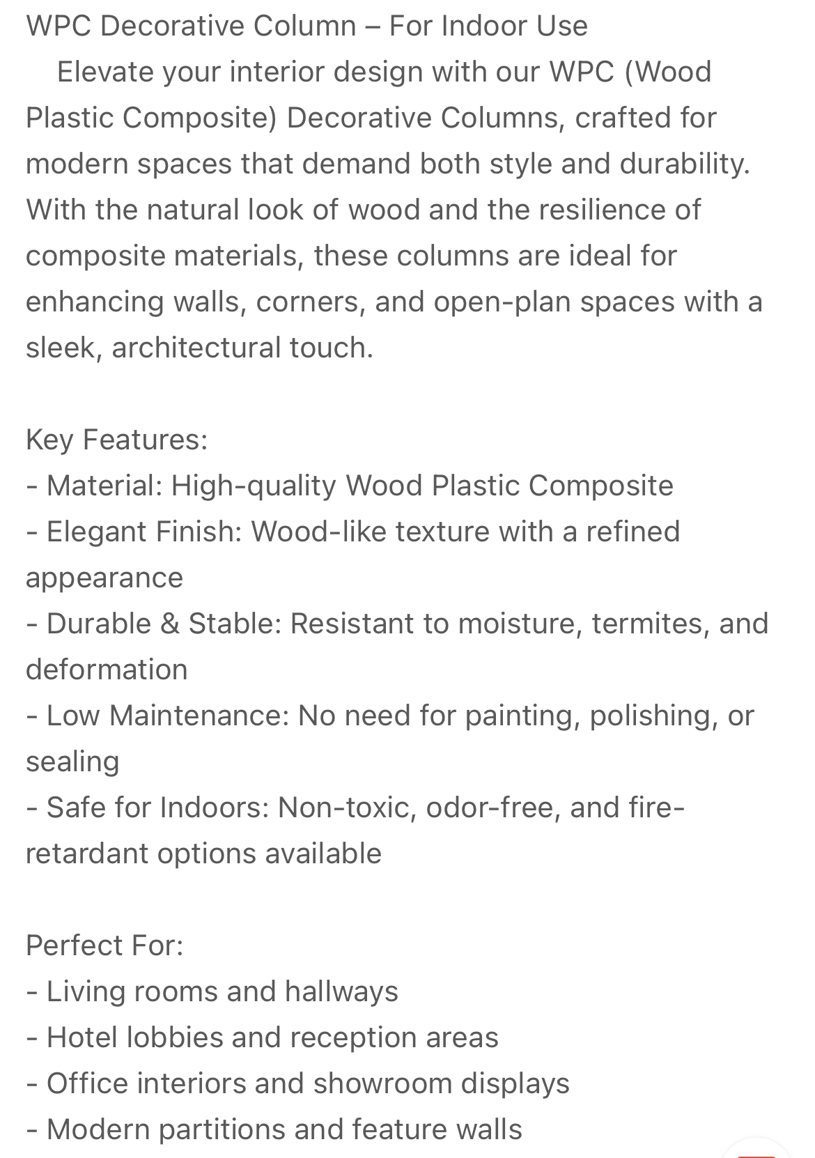 WPC Indoor Partition Column Tube Partition DIY WPC Timber Tubular ...