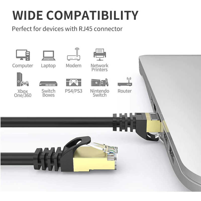 10M 15M 20M 30M 40M 50M CAT6 RJ45 Ethernet Cable Wire Outdoor UTP Lan ...