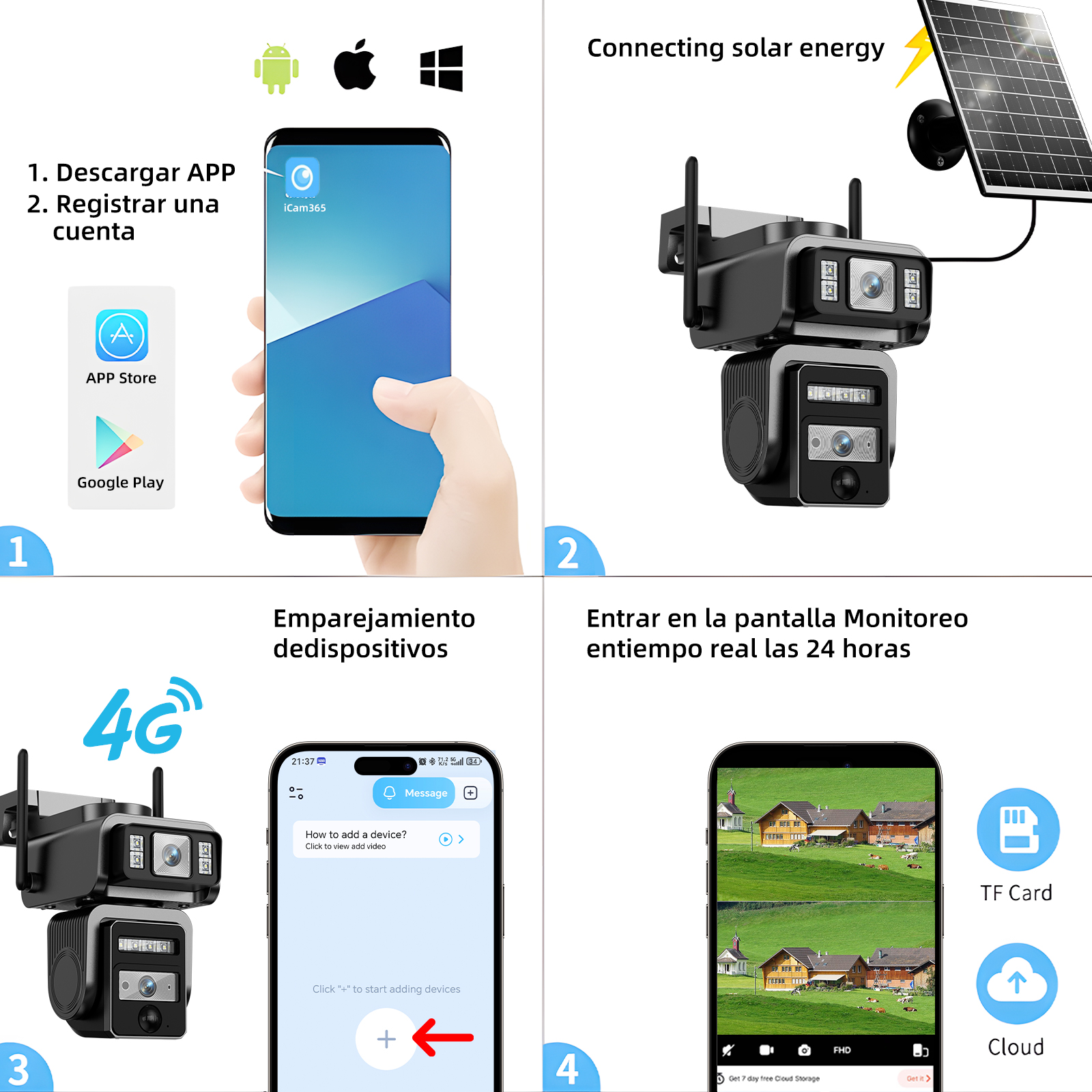 iCam365 4G SIM card closed-circuit television monitoring system/ultra ...