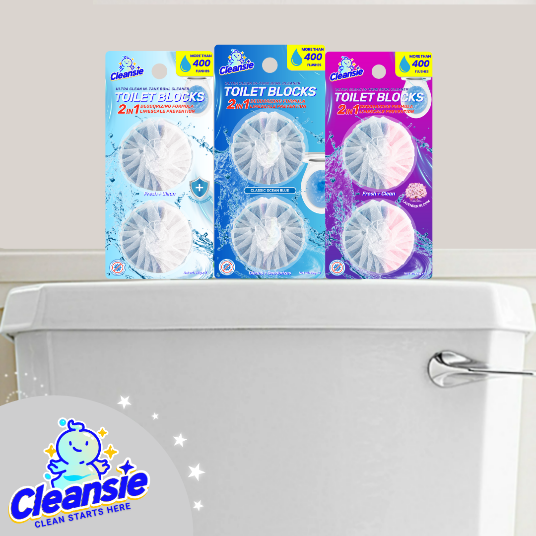 Cleansie Toilet Blue Blocks - Classic Ocean Blue 60g x 2 [5 Pack Bundle ...