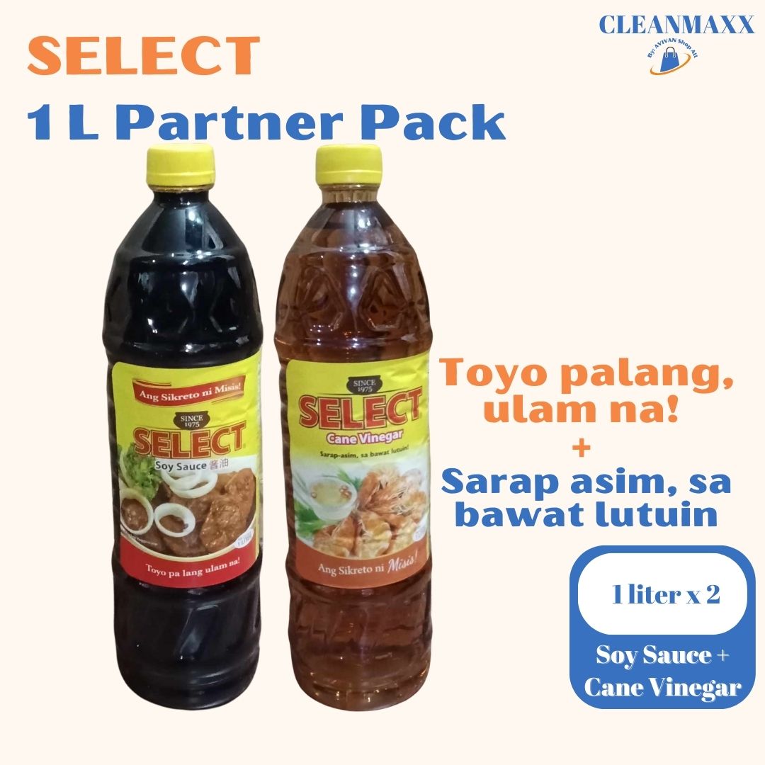Select Soy Sauce + Cane Vinegar 1L | 2 Bottles | Partner Pack | Shopee ...