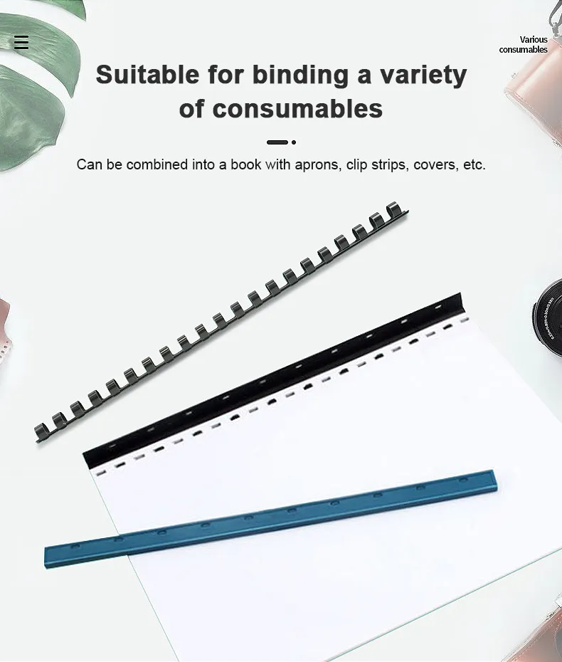 Ring/Comb Binding Machine 12 Punched Sheets Silver Office A3/A4 Size ...