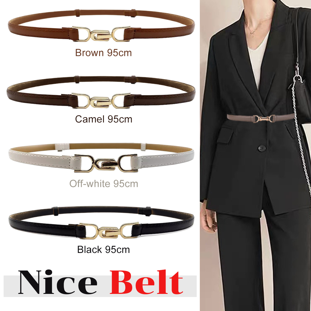 K.O. PU Leather Fashion Modern Stylish Vintage Belt Women's Simple ...