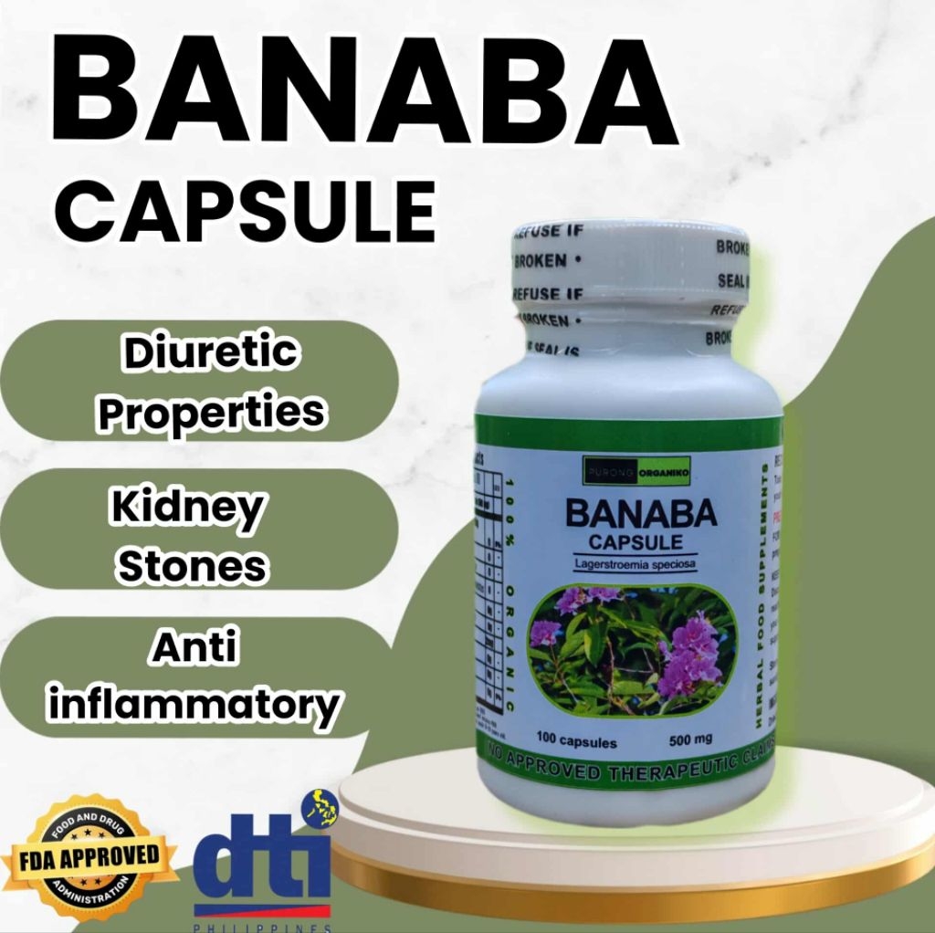 BANABA CAPSULES (100 CAPSULES 500 mg) by purong organiko | Shopee ...