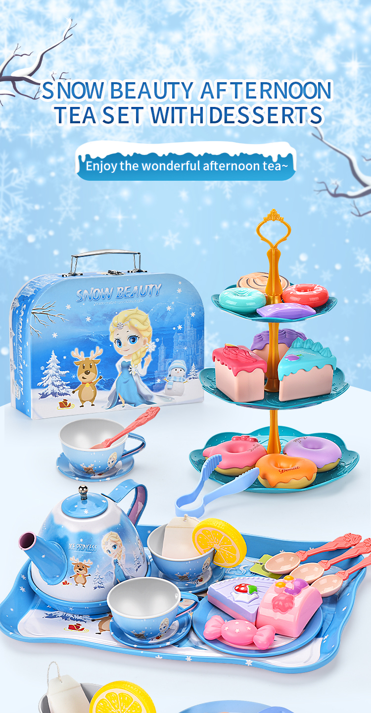 Tea Set Toy For Kids Pretend Play for Kids Cartoon Character Afternoon ...