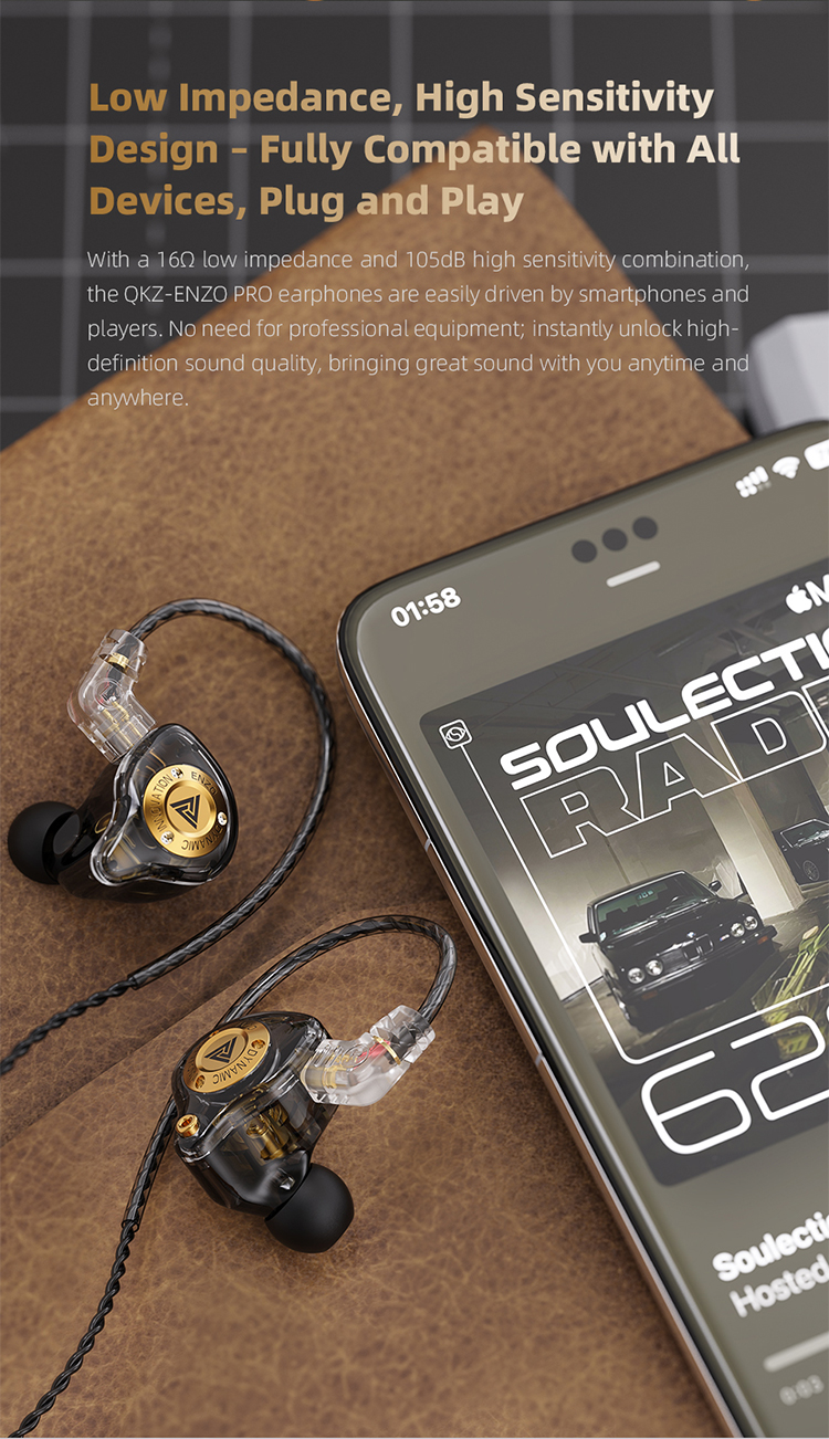 QKZ ENZO Pro Earphone with Microphone HiFi Gaming with Noise Cancelling ...