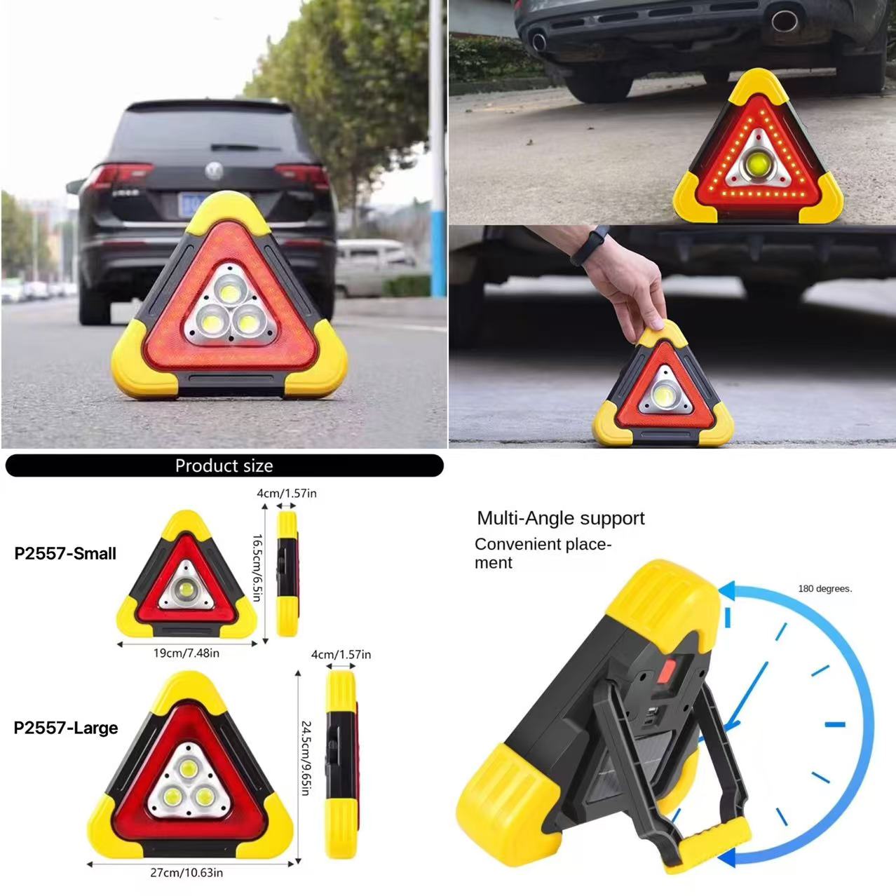 Triangle Warning Light Car COB LED Work Light Road Safety Emergency ...