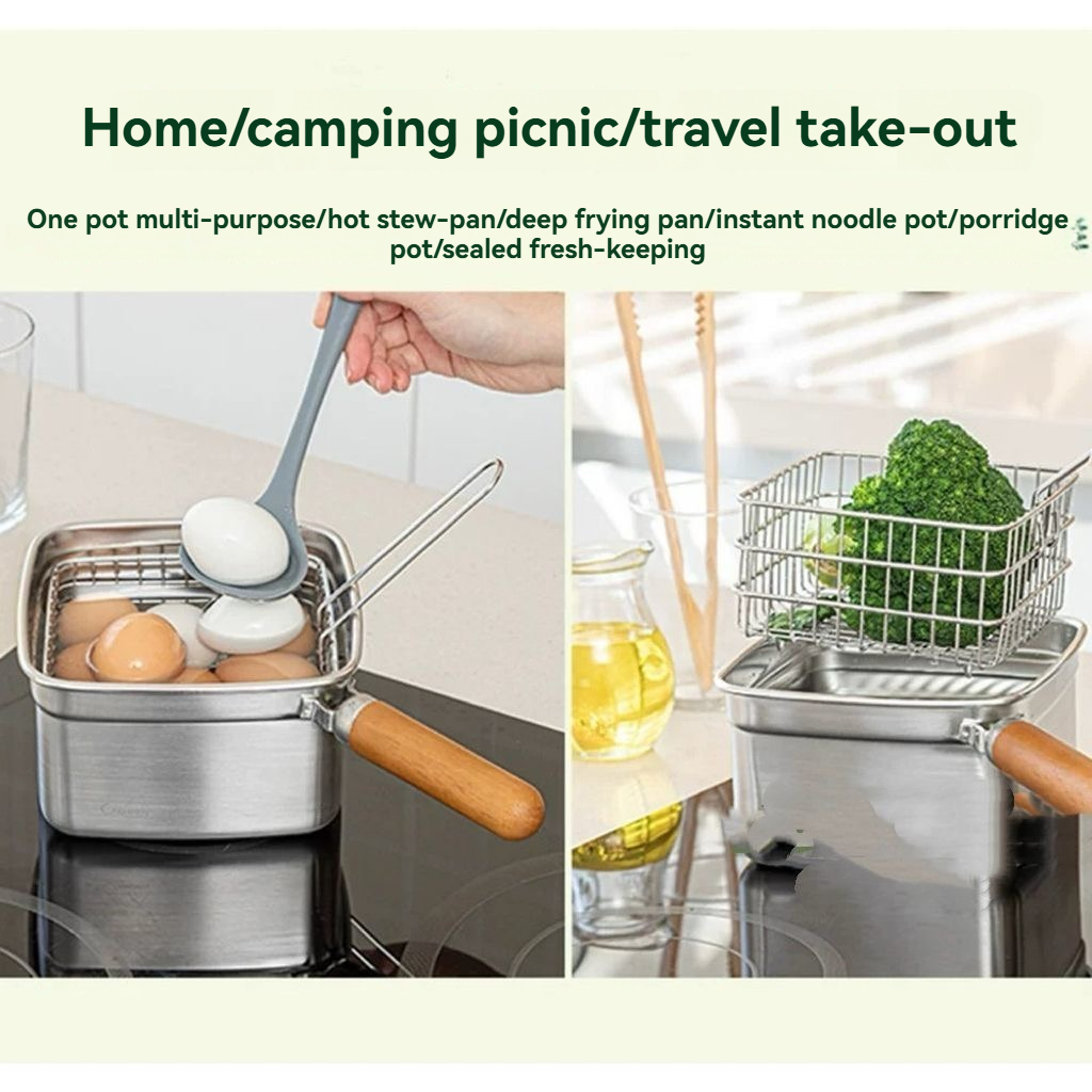 multi-function deep fryer Portable Deep frying pan 304 stainless steel ...
