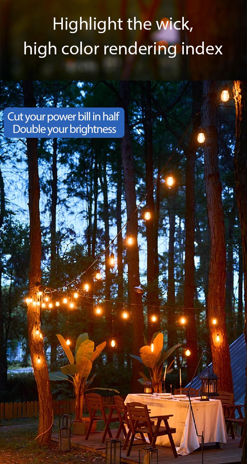 string bulb lights outdoor light waterproof patio string light ...