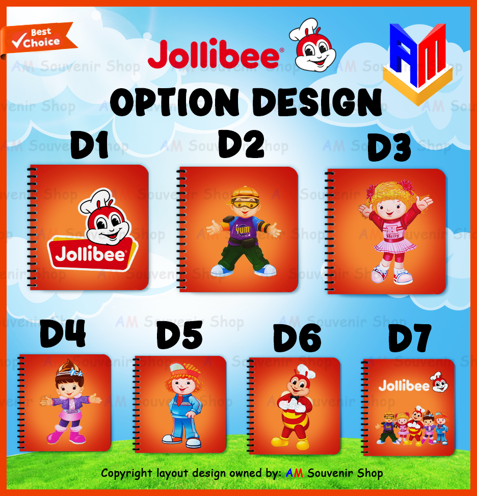 Jollibee Notebook 12x14cm – All Jollibee Characters – AM Souvenirshop ...