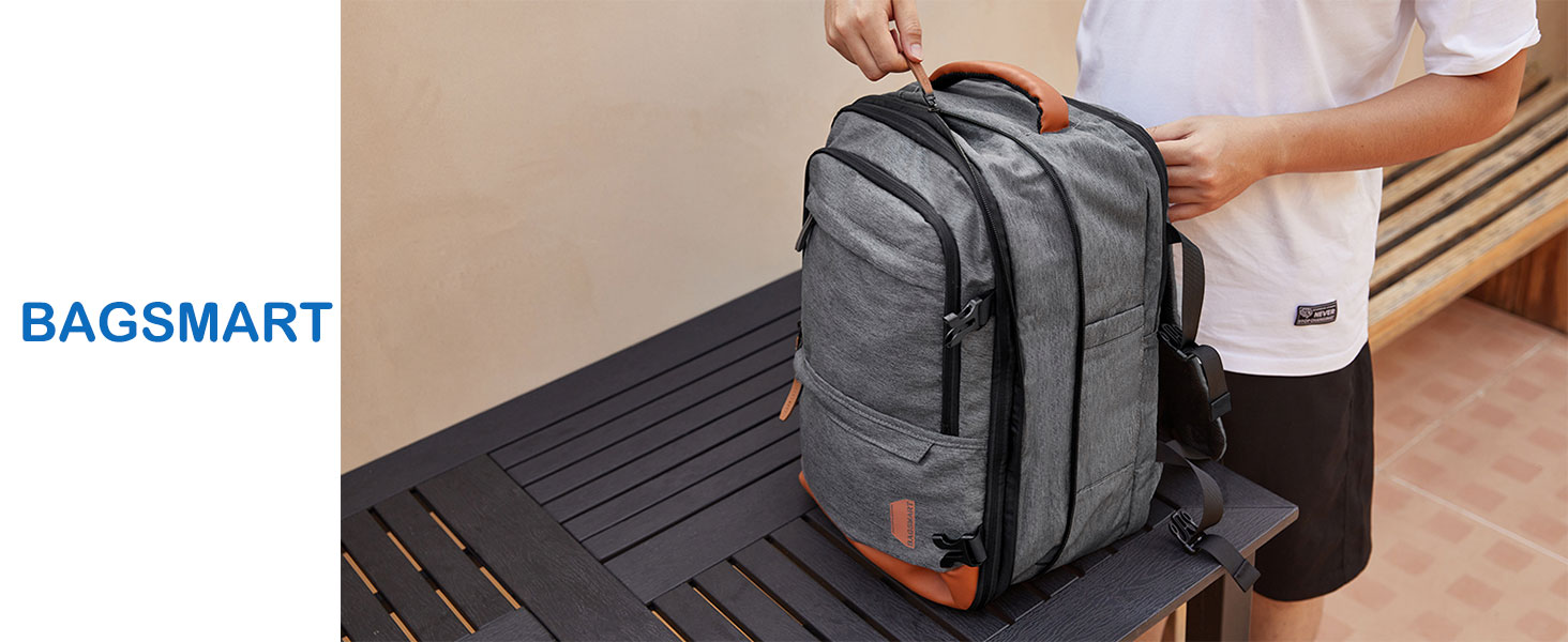 BAGSMART 40L Expandable Travel Backpack Waterproof Weekender Backpack ...