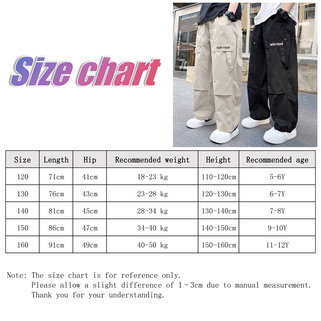 Kids Cargo Pants for Boys Korean Style Multi Pocket Trendy Outfit Baggy ...