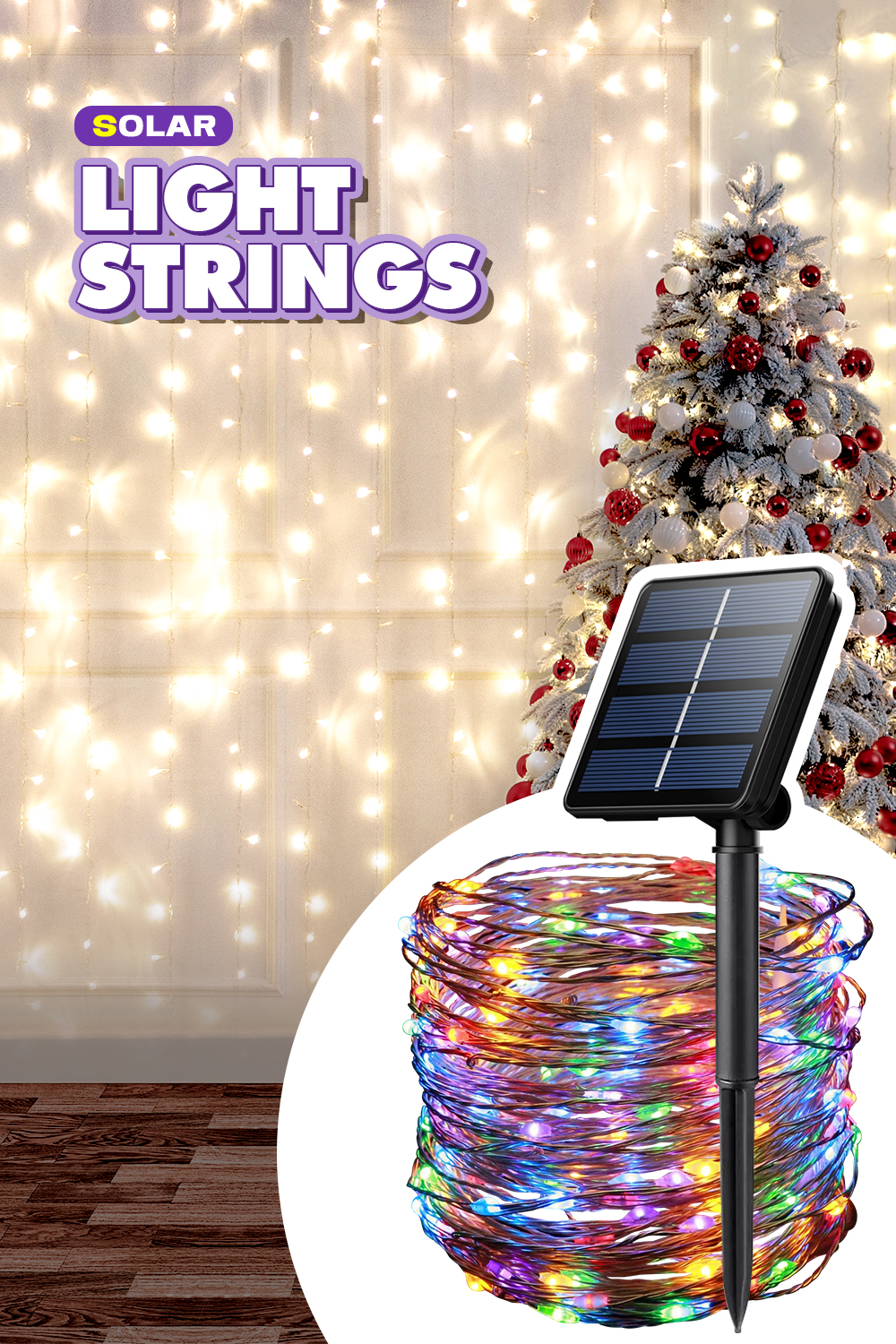 Solar Lights 7/12/22M Outdoor Waterproof 8Modes Fairy String Lights for ...