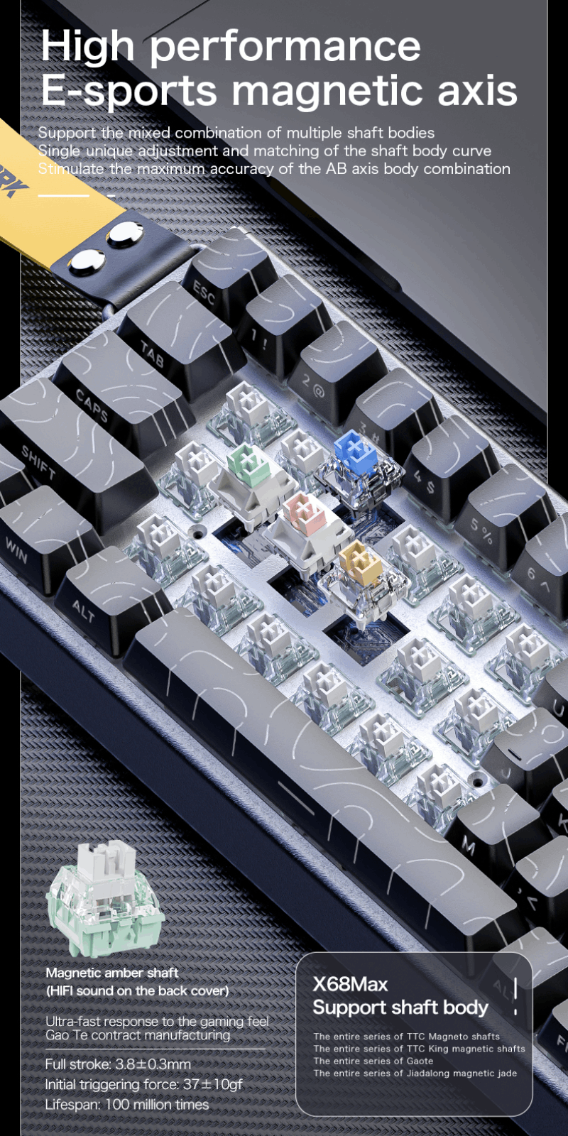 ATTACK SHARK X68MAX CNC Magnetic Switch Mechanical Keyboard Wired 8K ...