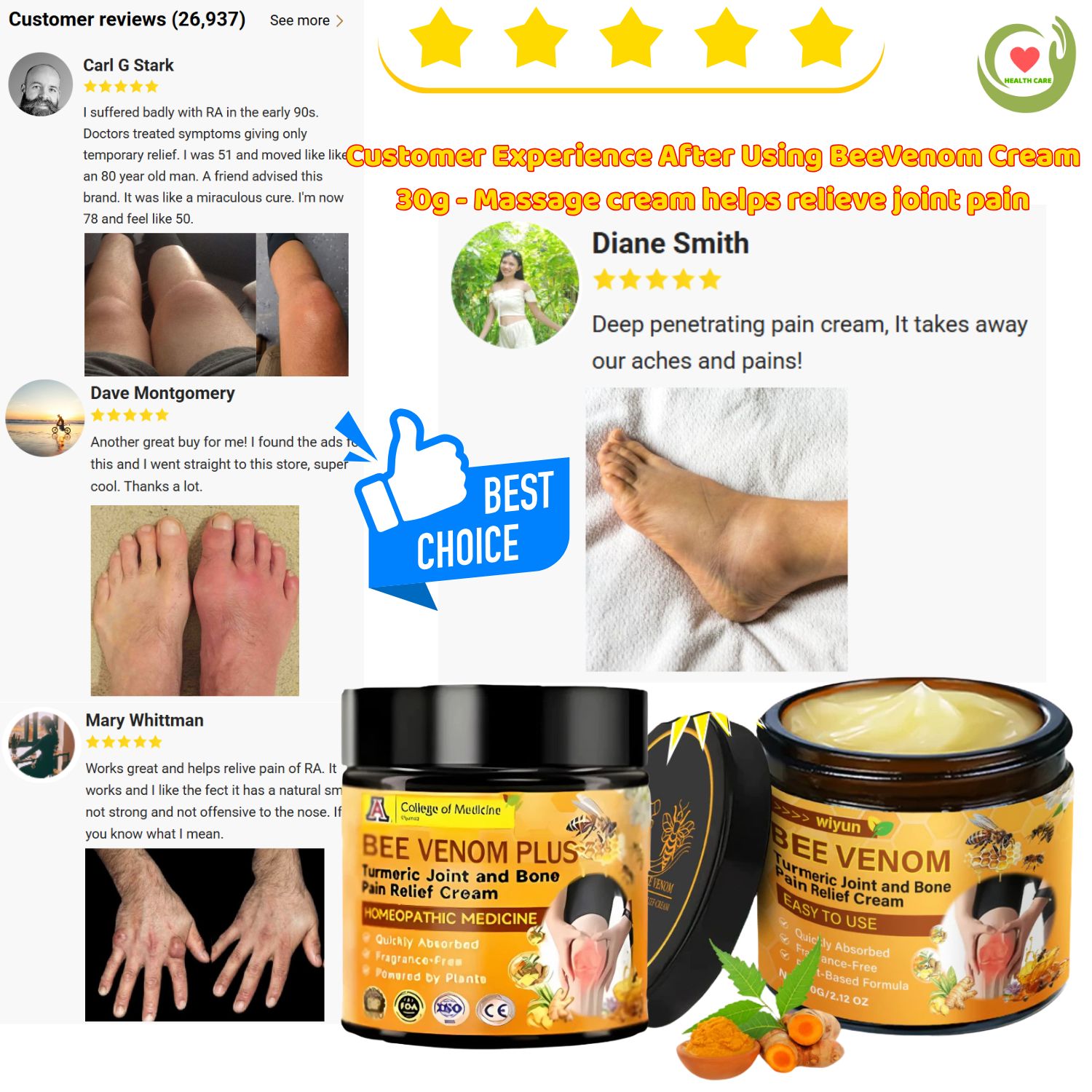 Orihinal na Turmeric & Bee Venom Plus Cream 30g . Instant Relief for ...