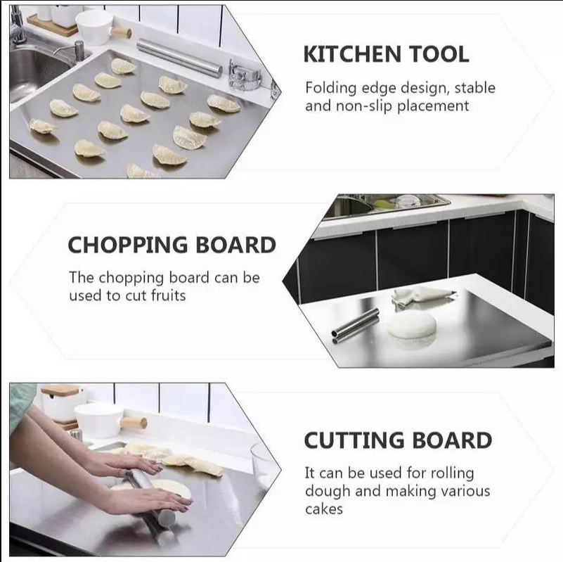 304 Food Grade Household Kitchen Stainless Steel Chopping Board Dough ...